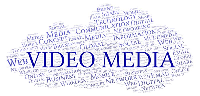 Video Media word cloud stock illustration. Illustration of network ...