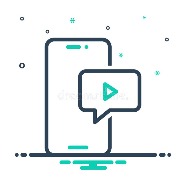Mix Icon for Video Message, Application and Video Stock Vector ...
