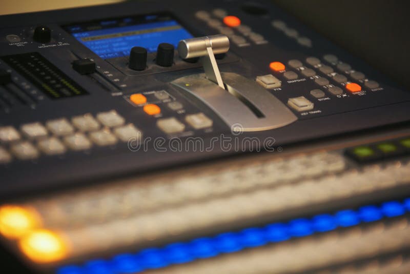 Video Mixing Control Table at Tv Studio Stock Photo - Image of knobs ...
