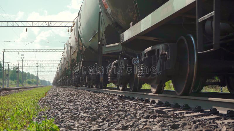 Video of Moving Goods Train on the Railroad Stock Video - Video of ...