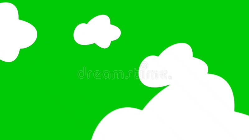 Green Screen Moving White Cloud Animation Display Stock Footage - Video ...