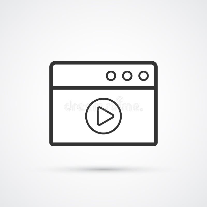 Video Interface Icon on White. Vector Stock Vector - Illustration of ...