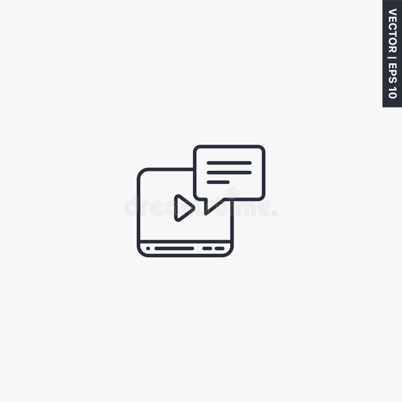 Video Notification, Linear Style Sign for Mobile Concept and Web Design ...