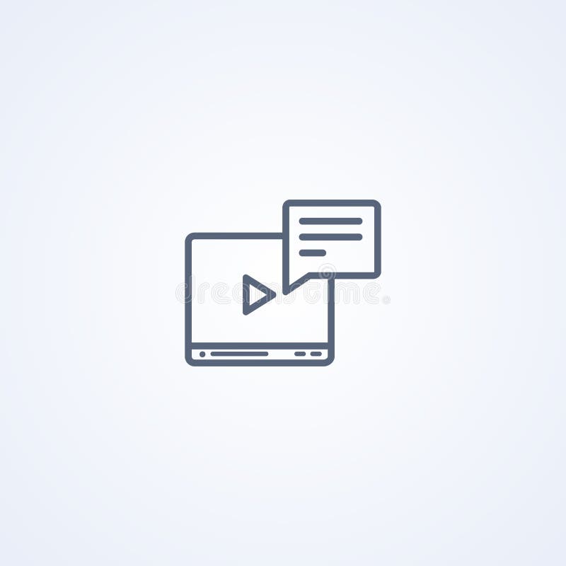 Video Notification Vector Fill Outline Icon Design Illustration. Online ...