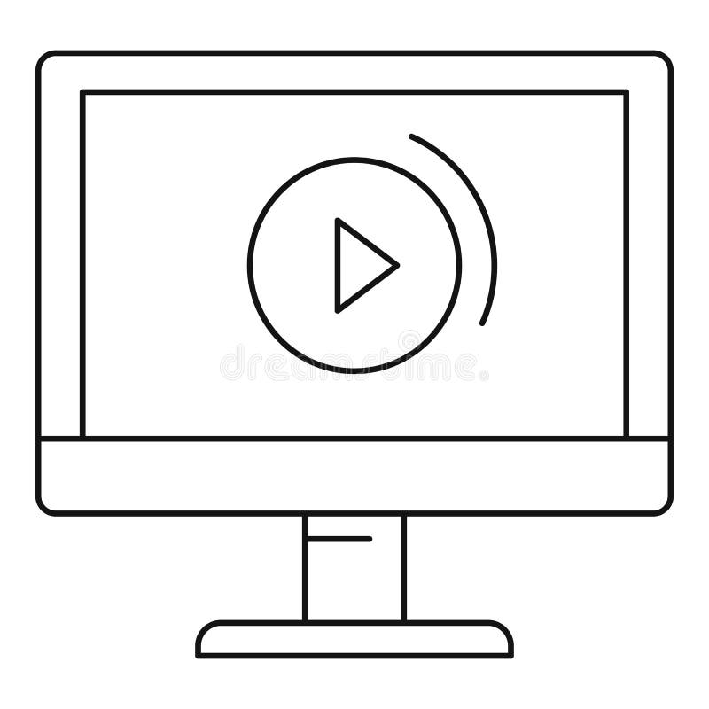 Video Online Icon, Outline Style Stock Vector - Illustration of movie ...