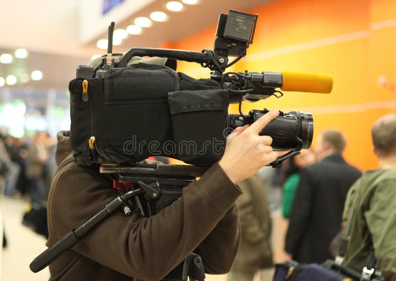 Video operator stock photo. Image of journalist, hand - 17108160