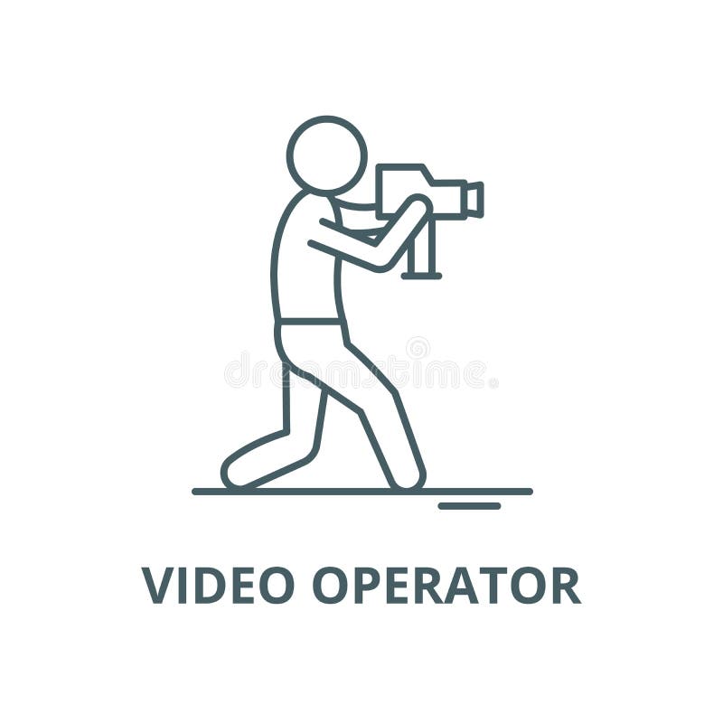 Operator`s Work Linear Icon Concept. Operator`s Work Line Vector Sign ...