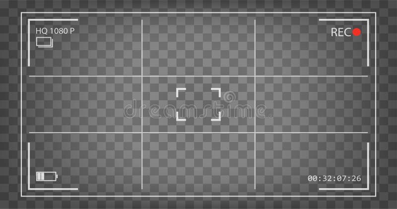 Video and Photo Camera Interface. Black Screen Recording Frame Stock ...
