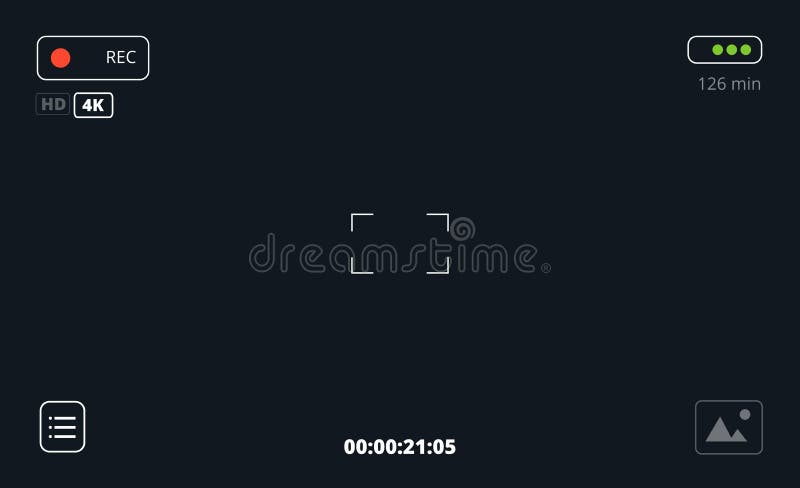 Video or Photo Camera Viewfinder Recording Interface. Stock Vector ...