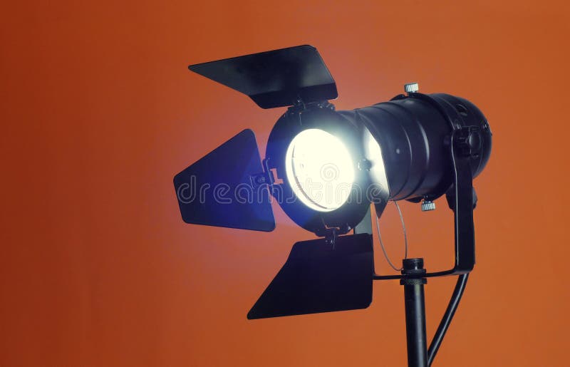 A Video, Photography Spotlight Facing the Camera on on Orange ...