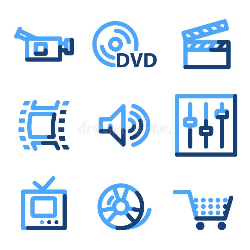 Video pictogrammen vector illustratie. Illustration of gepeld - 6286944