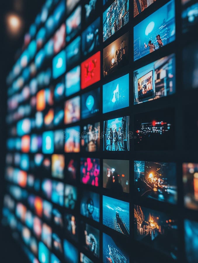 Video Platform Showing Streaming Content with Play Button Icon Stock ...