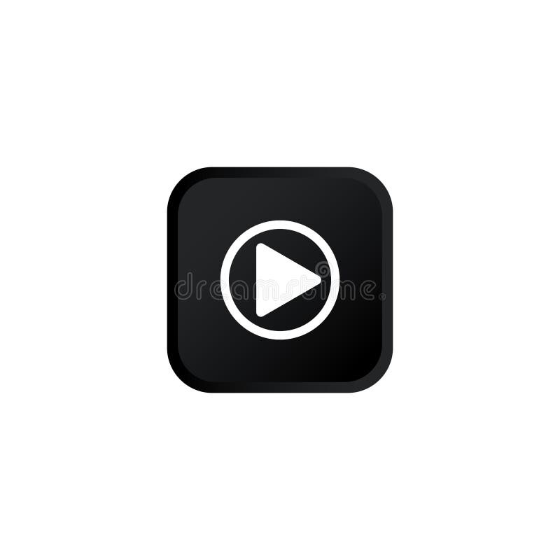 Video Play Button Icon Modern Button Design Black Symbol Isolated on ...