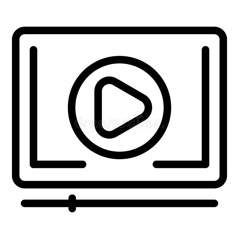 Video Play Icon, Outline Style Stock Vector - Illustration of thin ...