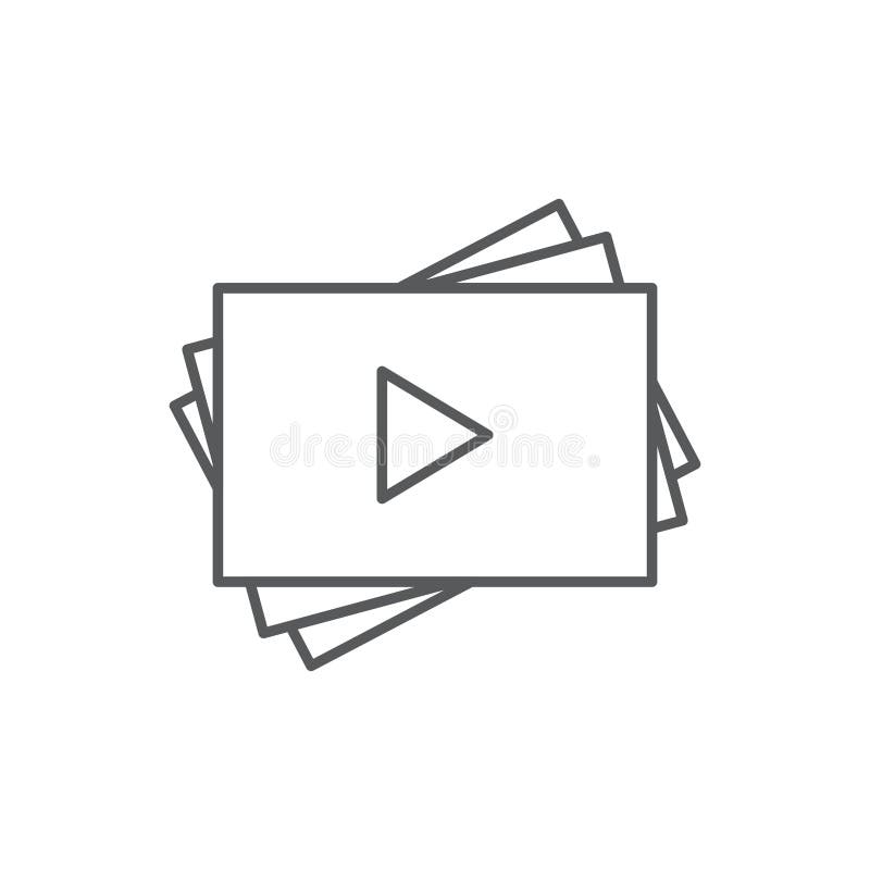 Video Play List Vector Icon Symbol Favorite Isolated on White ...