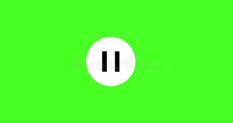 Video Play and Pause Buttons, 4K Animation on a Green Screen. Stock ...