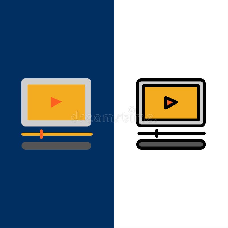 Video, Player, Audio, Mp3, Mp4 Icons. Flat and Line Filled Icon Set ...