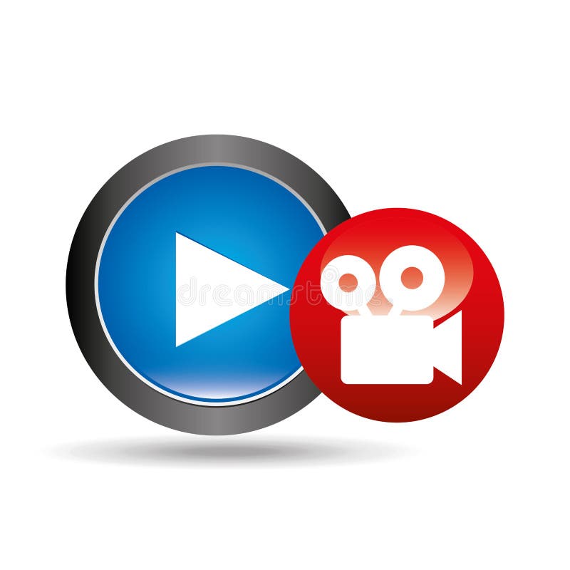 Video Player Button Film Camera Icon Graphic Stock Illustration ...
