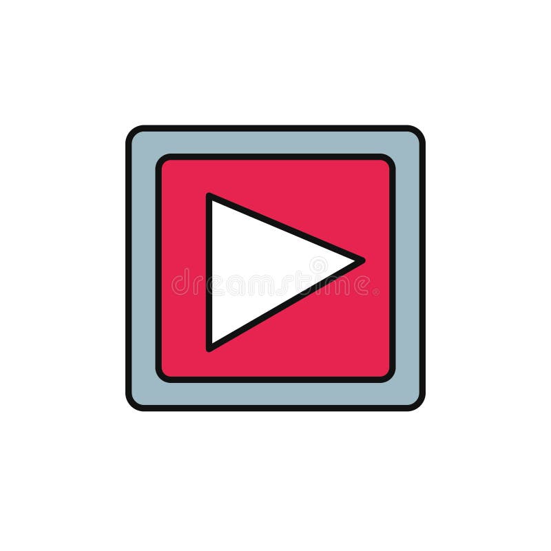 Video Player Button Internet Flat Line Style Stock Vector ... Video Player Button Internet Flat Line Style Stock Vector ...