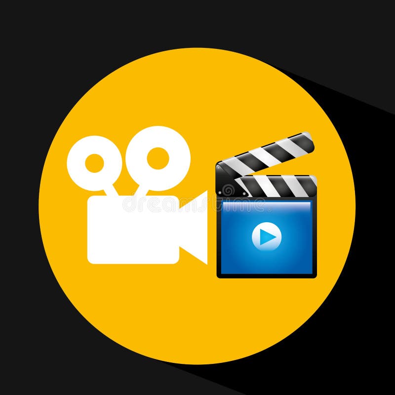 Video Player Concept Clapper and Movie Camera Stock Vector ...