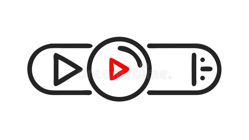 Video Player Controls Icon, Play, Pause, and Skip. Vector Design Generative AI Stock Vector ...