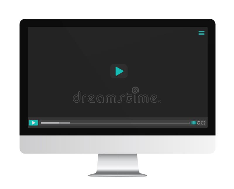Video Player on the Display Screen. Online Video. Stock Vector ...
