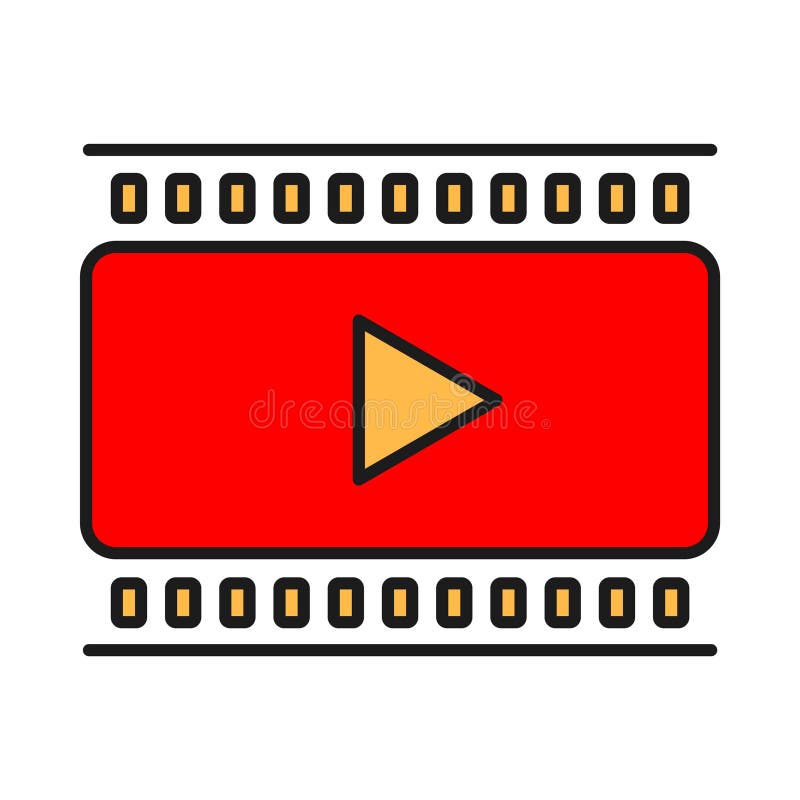 Video, Video Player, Film Reel, Video Reel Icon Stock Vector ...
