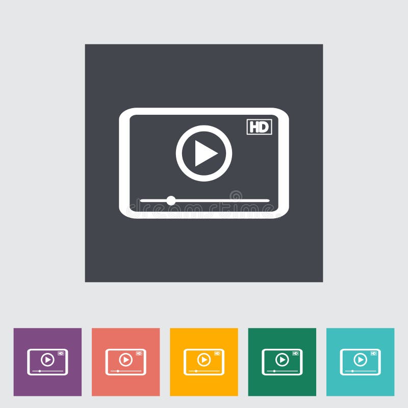 Video player flat icon. stock vector. Illustration of high - 94287023