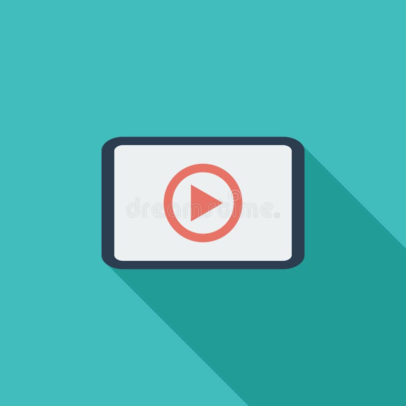 Video player flat icon. stock vector. Illustration of high - 95061406