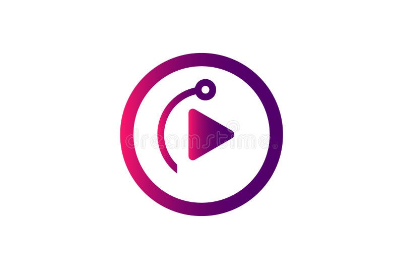 Video Player Logo Symbol Isolated Stock Vector - Illustration of white ...