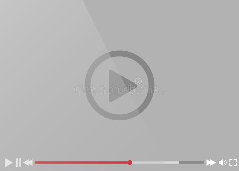 Video Player Grey Colored Stylish Illustration Flat Design Stock Vector ...