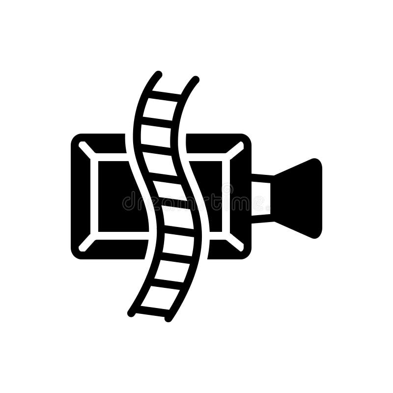 Black Solid Icon for Video Player, Broadcast and Recorded Stock Vector ...