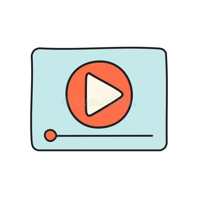 Video Player Icon in Flat Style Isolated on White Background. Vector ...