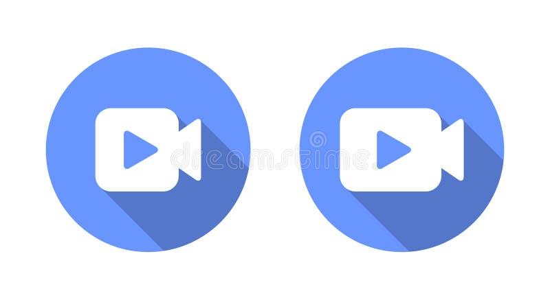Video Player Icon with Long Shadow Stock Vector - Illustration of ...