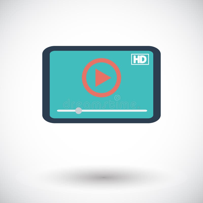 Video Player Vector Flat Icon Stock Vector - Illustration of technology ...