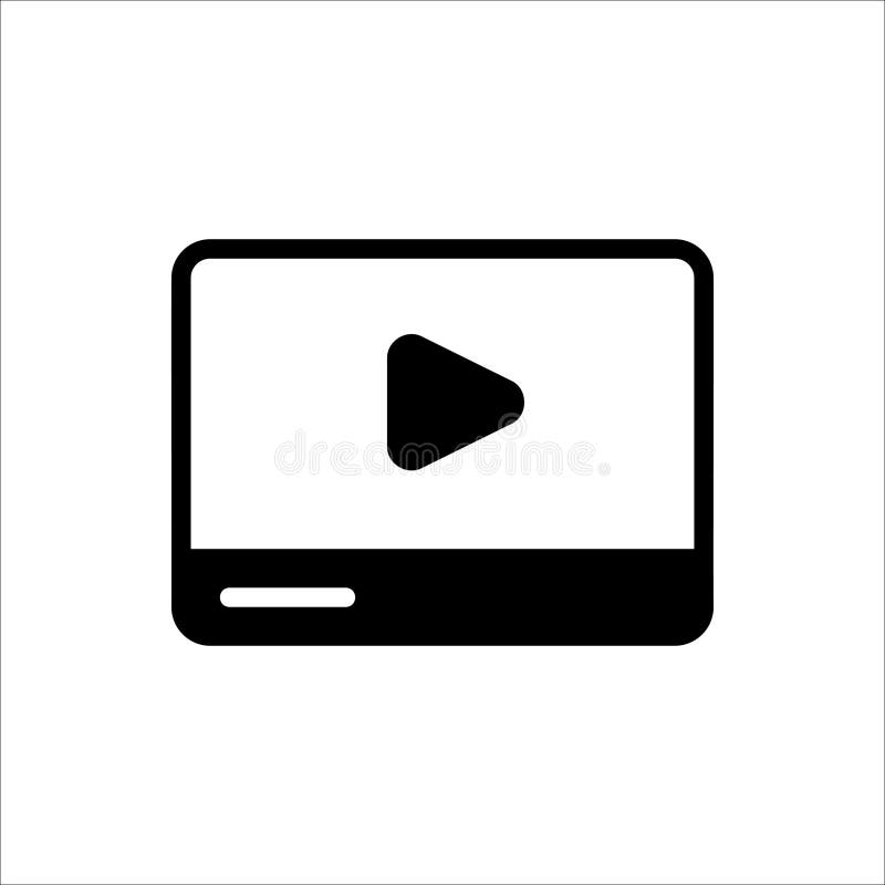 Video Player Icon for Streaming Movies or Playing Media Stock Vector ...