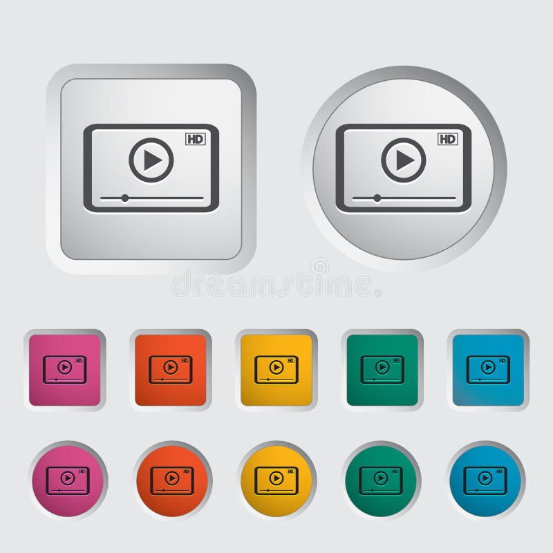 Video player icon. stock vector. Illustration of sound - 34550172