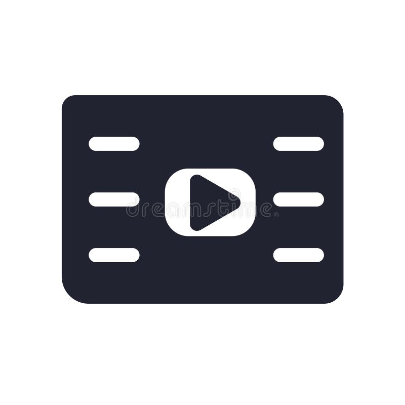 Video Player Icon Vector Sign and Symbol Isolated on White Background ...