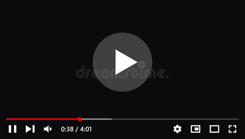 Full Frame Video Player Elements for Channel Wireframe. Video Player ...