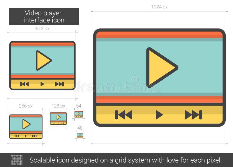 Video Player Interface with Play Button Hand Drawn Outline Doodle Icon ...