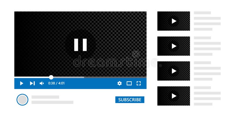 Video Player Interface Mockup Template. Video Player Interface with ...