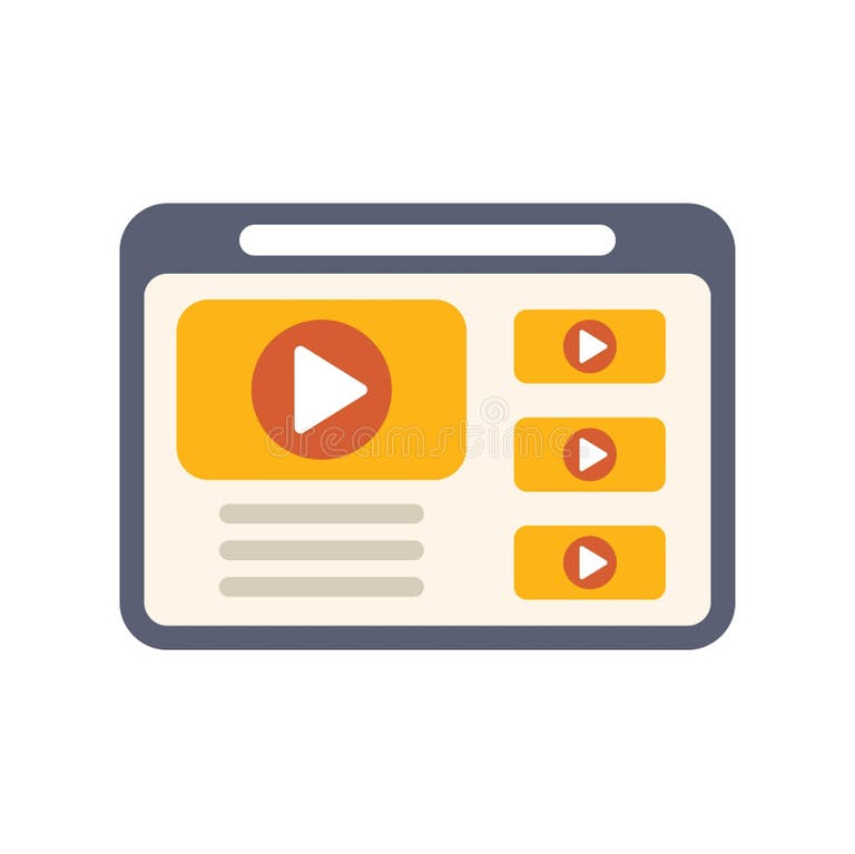 Video Player Interface Showing Streaming Media Content Stock Vector ...