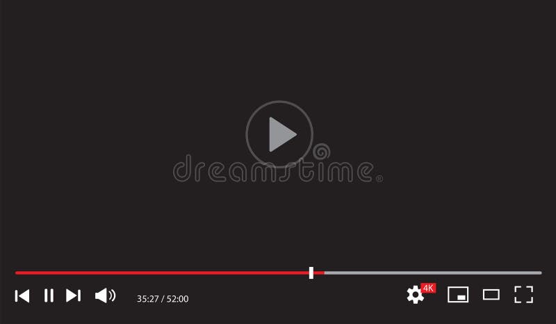 Video Player Interface. Video Streaming Template. Play Button. Vector ...