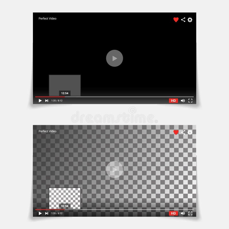 Video Player Interface Template Vector. with Progress Bar and Control ...
