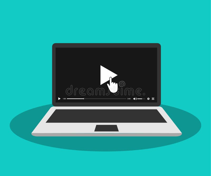 Click Play Logo with Monitor Computer Icon Stock Vector - Illustration ...