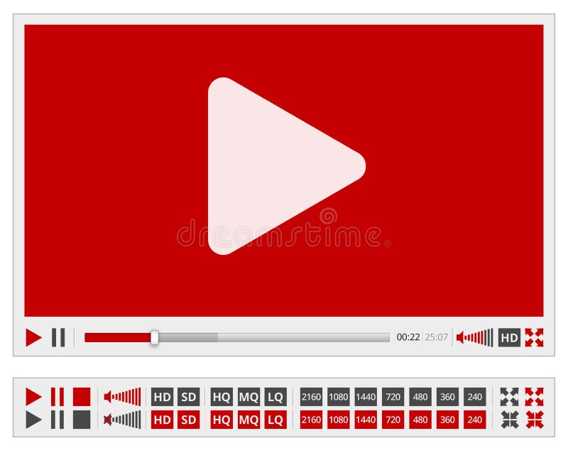 Video Player Control Bar Stock Illustrations – 3,918 Video Player ...