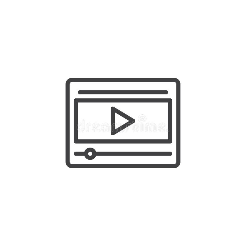 Video player outline icon stock vector. Illustration of pause - 123729638