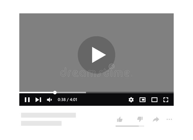 Video Player with Popular Website Design Elements. Video Interface ...