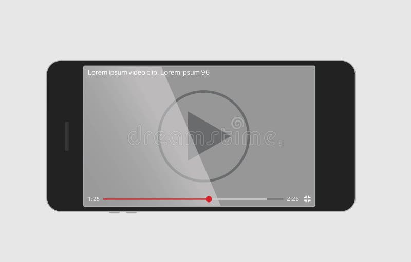 Video player on the screen stock illustration. Illustration of people ...