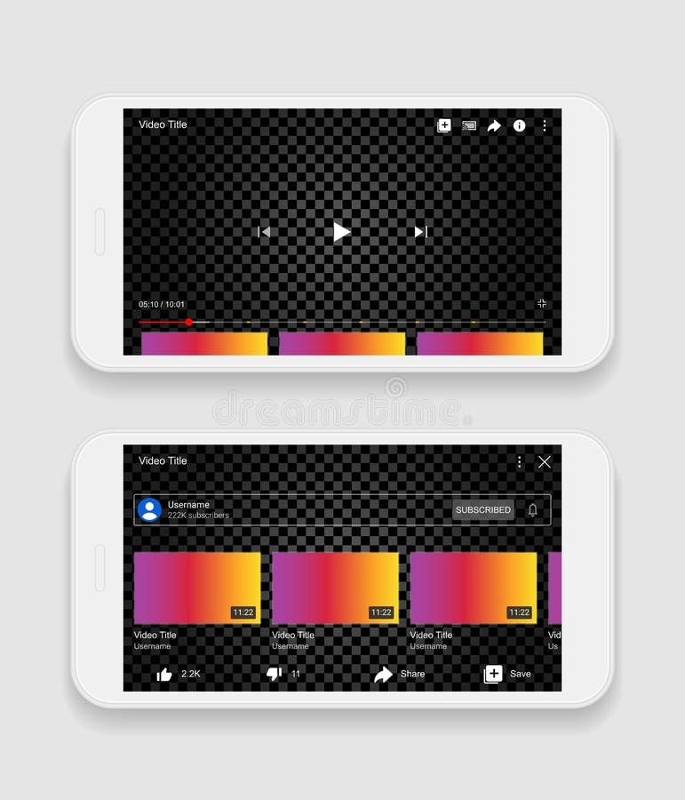 Video Player Screen Interface Stock Vector - Illustration of mobile ...